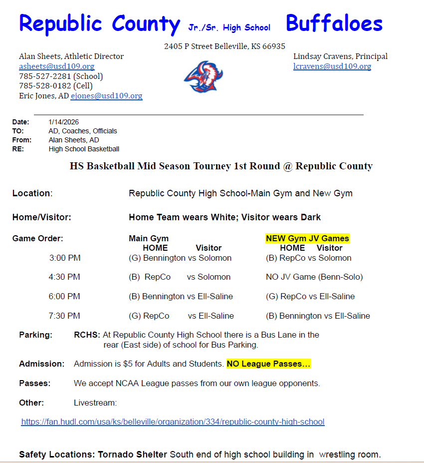 Ell-Saline USD 307 - HS Basketball Mid Season Tourney @ Republic County ...